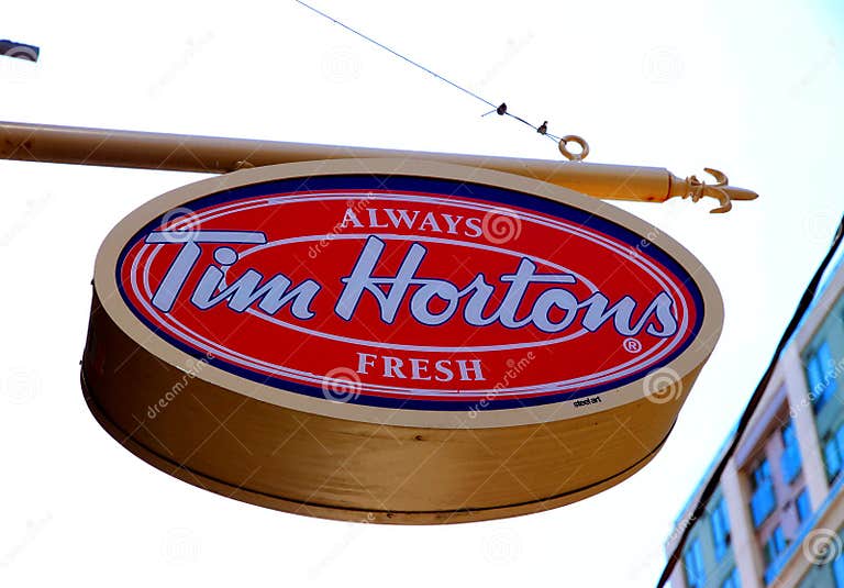 Tim Hortons Sign editorial image. Image of breakfast - 19990610