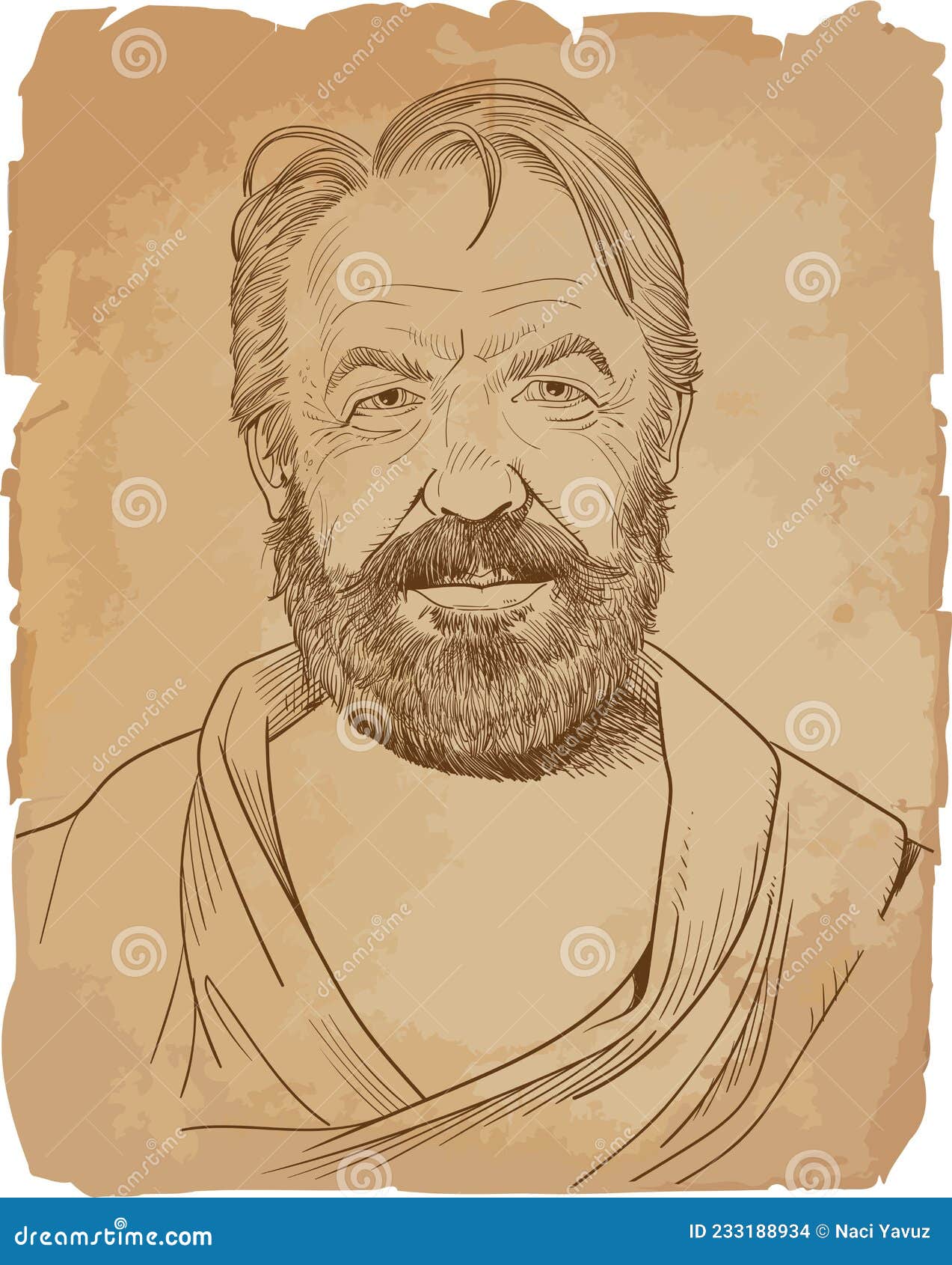 Timaeus Line Art Portrait, Vector | CartoonDealer.com #233188934