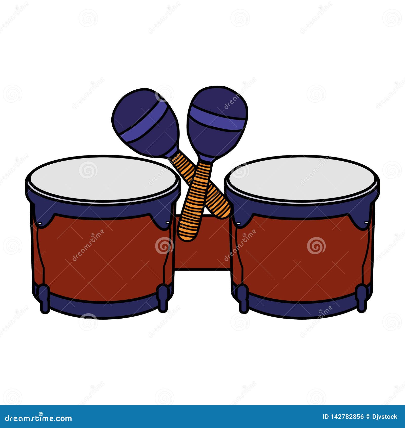 Timbal and Maracas Instruments Musical Stock Vector - Illustration of ...
