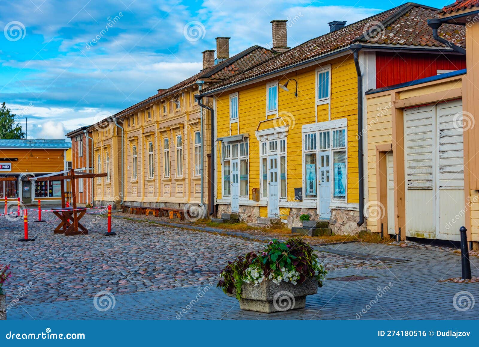 Timber Buildings at Vanha Rauma District of Rauma in Finland Stock ...