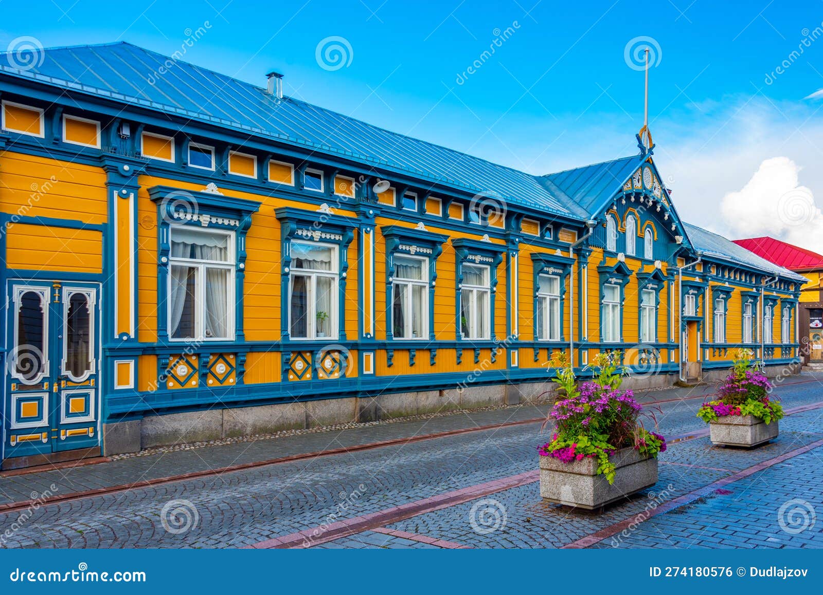 Timber Buildings at Vanha Rauma District of Rauma in Finland Stock ...