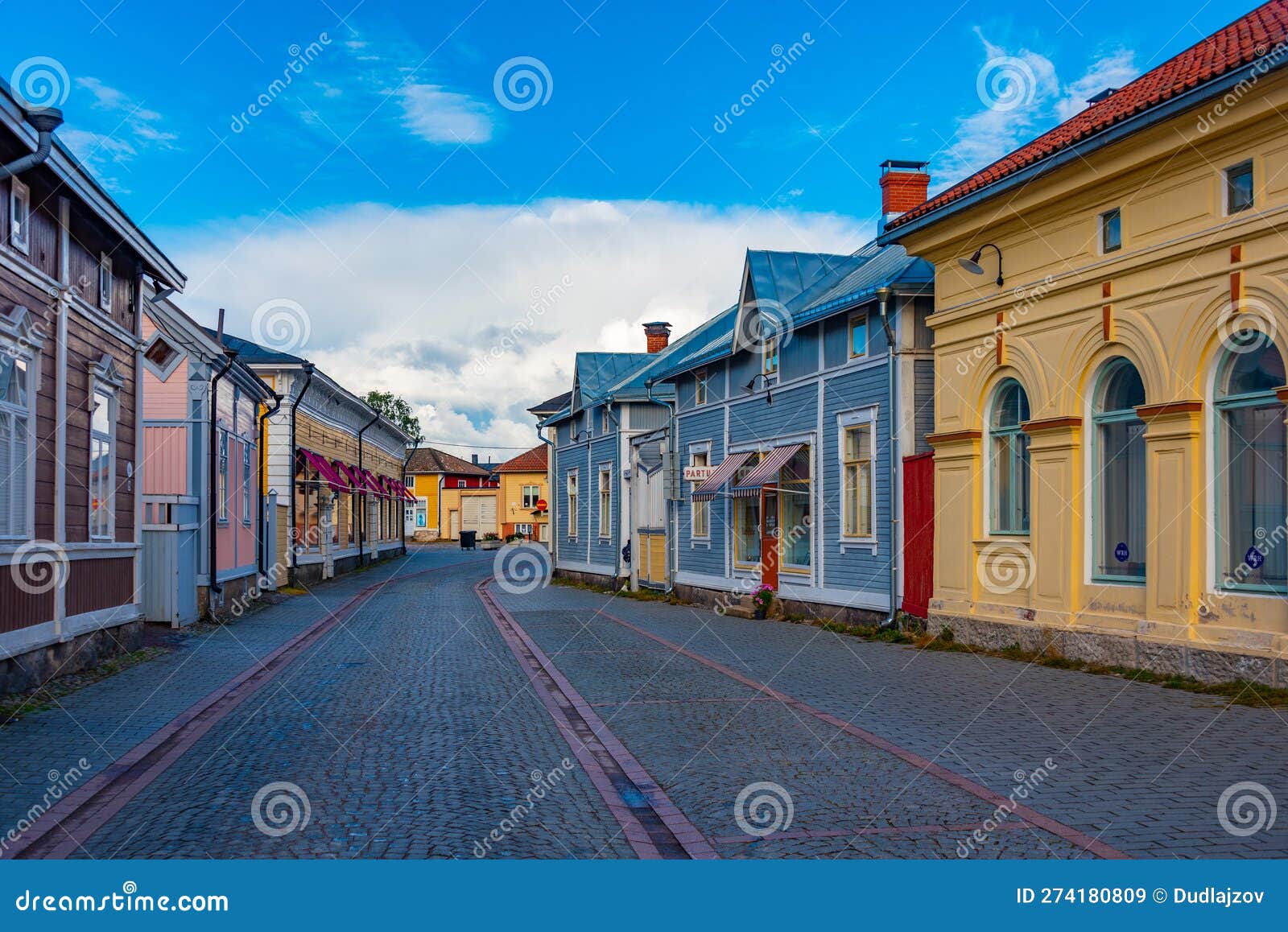 Timber Buildings at Vanha Rauma District of Rauma in Finland Stock ...