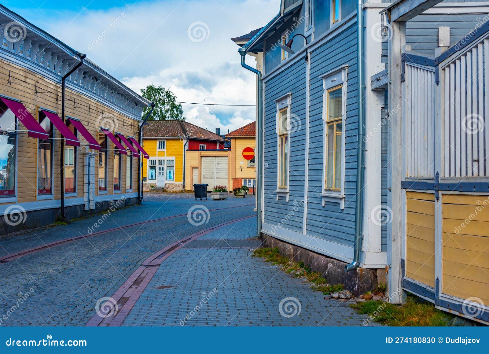Timber Buildings at Vanha Rauma District of Rauma in Finland Stock ...