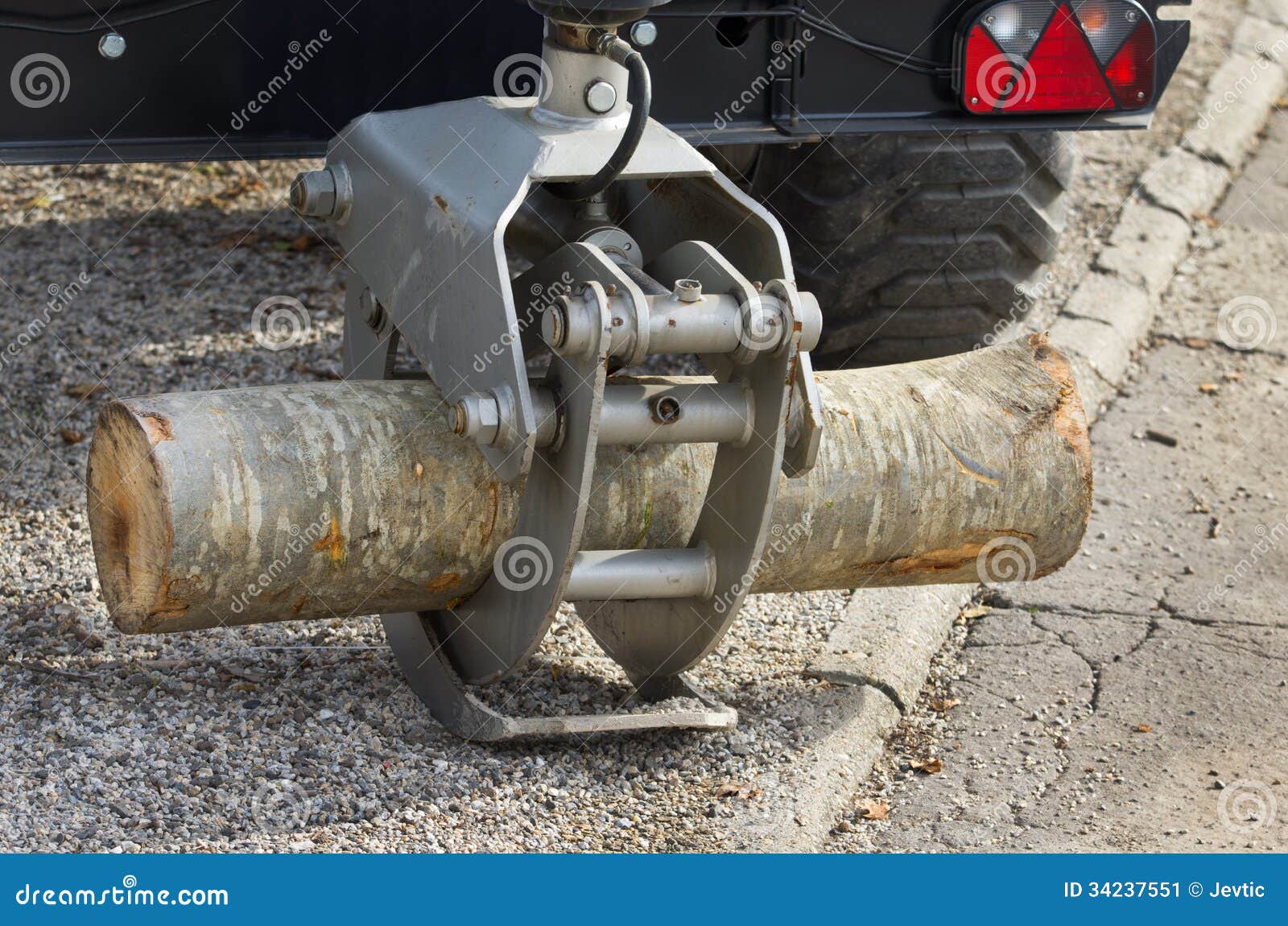 Timber in claw stock image. Image of forklift, forestry - 34237551