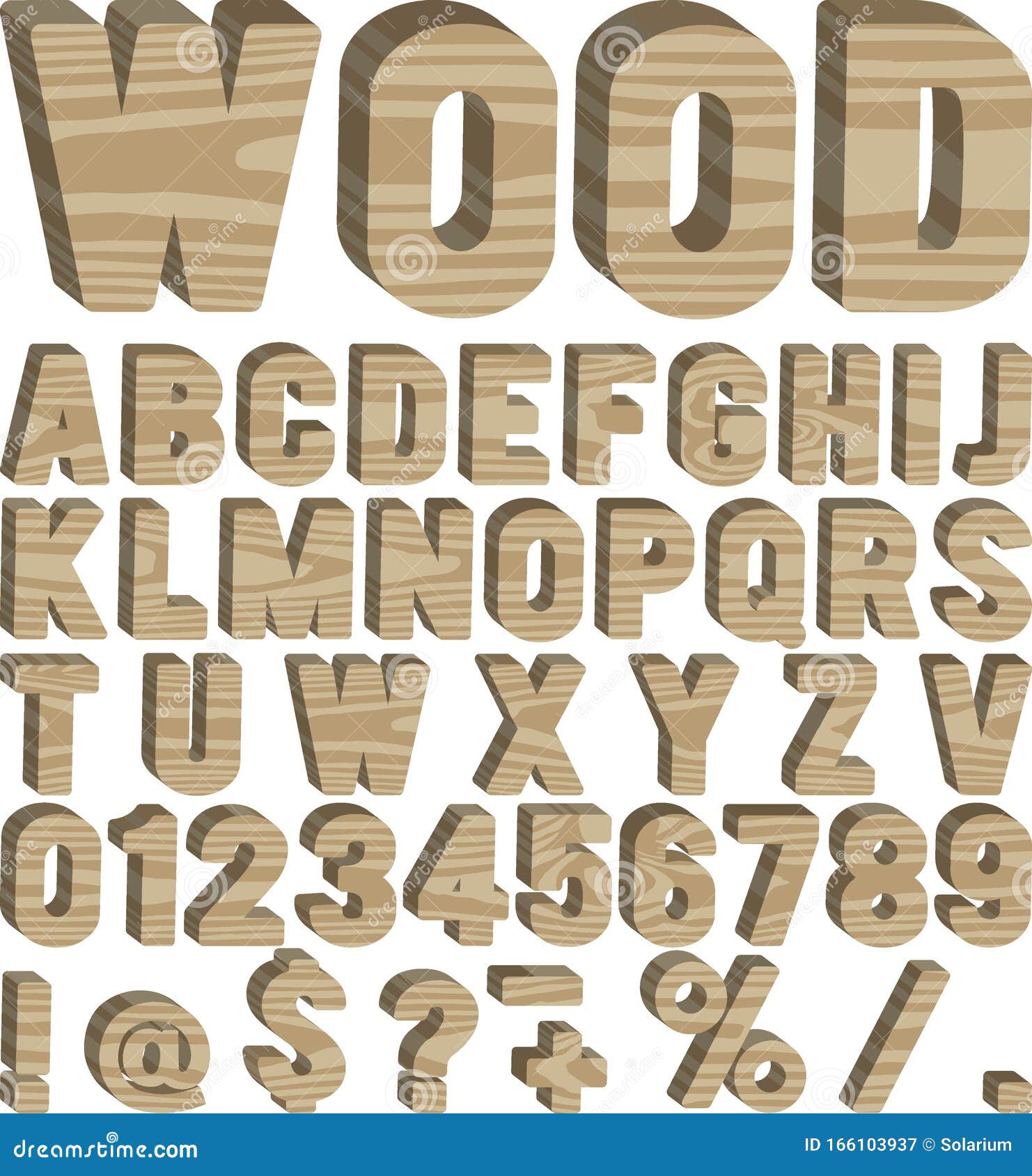 Timber font stock vector. Illustration of shape, timbered - 166103937