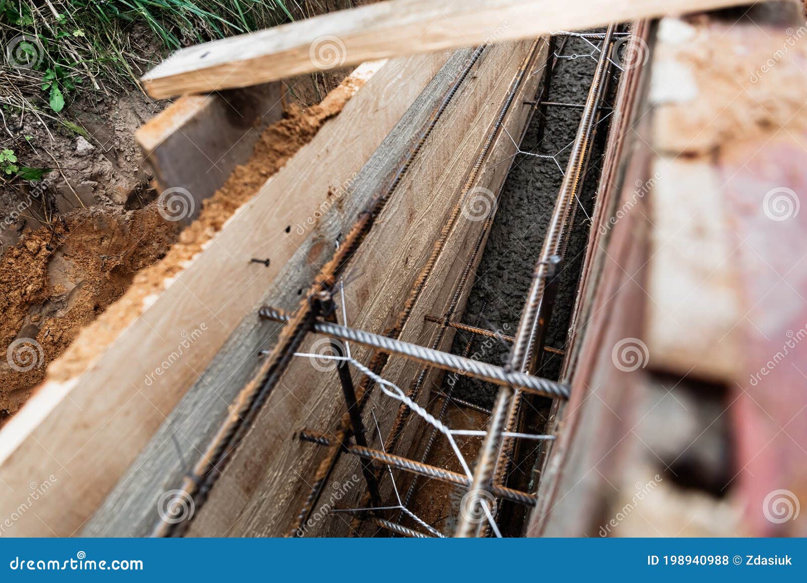 Timber Formwork with Metal Reinforcement for Pouring Concrete and ...