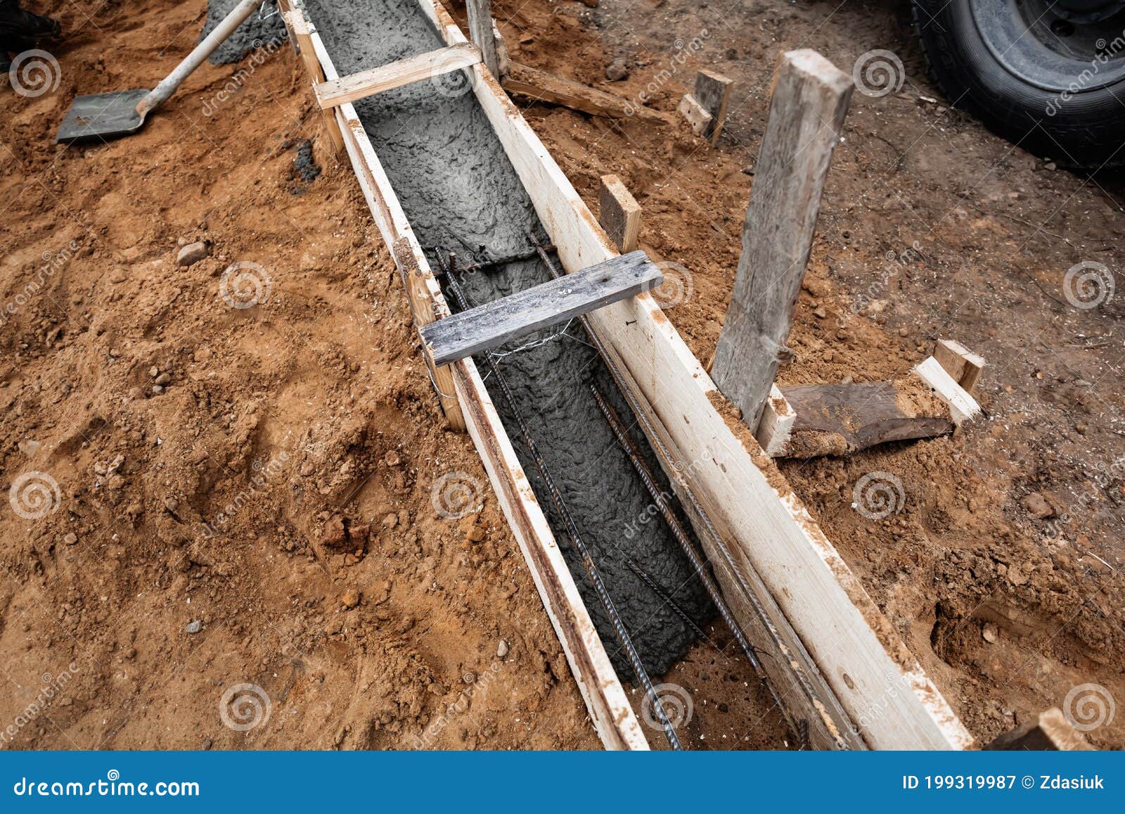 Timber Formwork with Metal Reinforcement for Pouring Concrete and ...