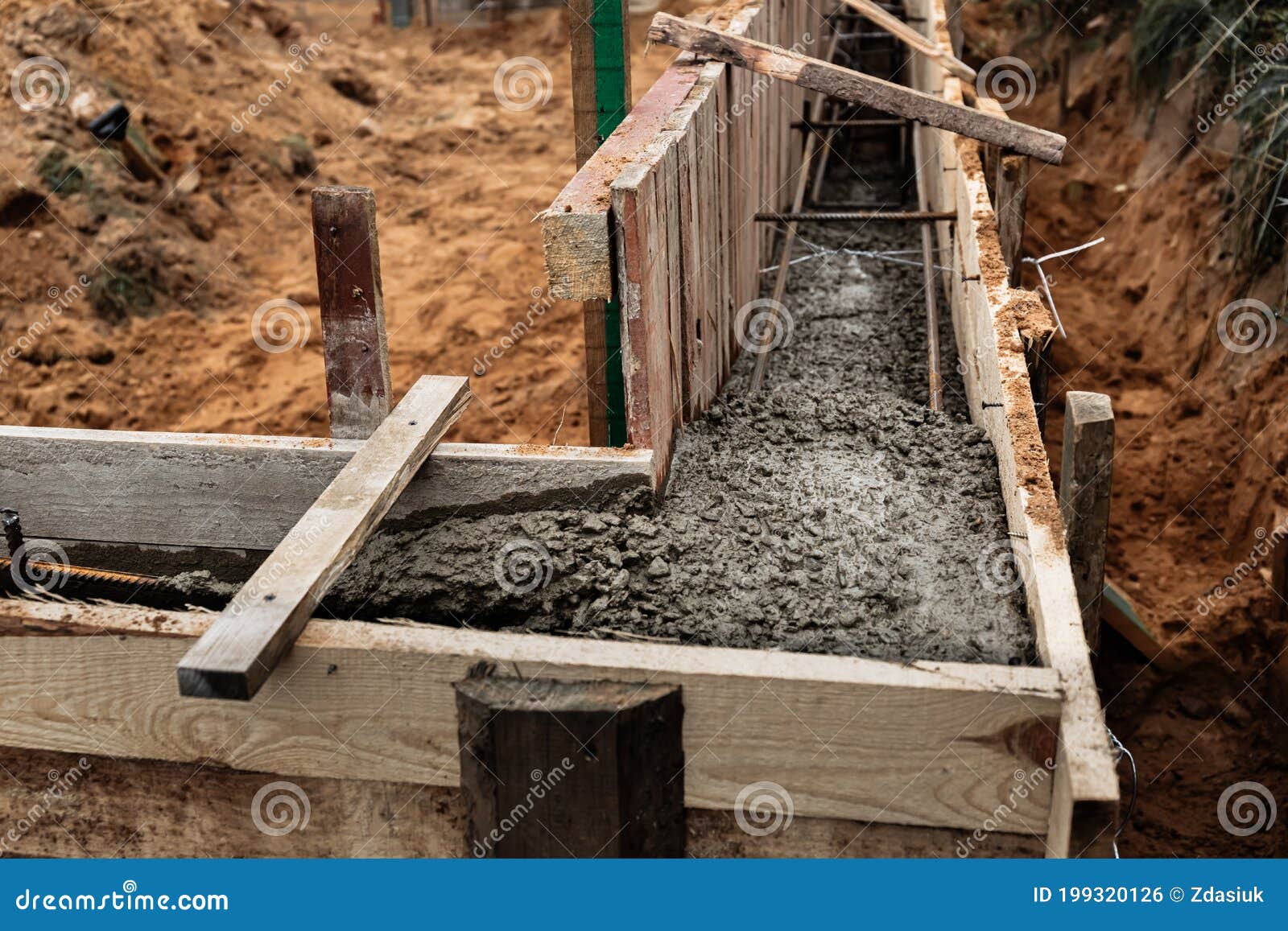 Timber Formwork with Metal Reinforcement for Pouring Concrete and ...
