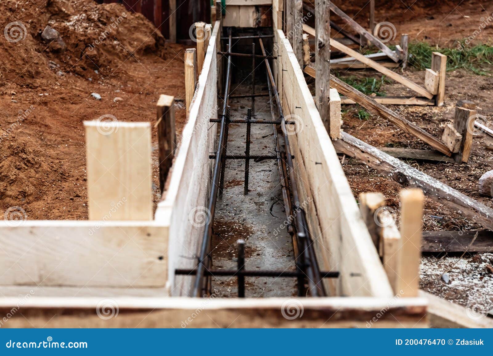 Timber Formwork with Metal Reinforcement for Pouring Concrete and ...