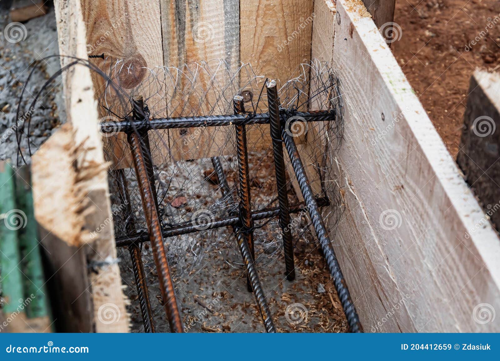 Timber Formwork with Metal Reinforcement for Pouring Concrete and ...