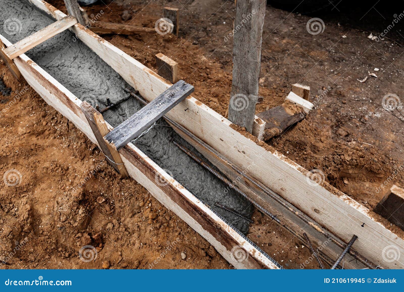 Timber Formwork with Metal Reinforcement for Pouring Concrete and ...