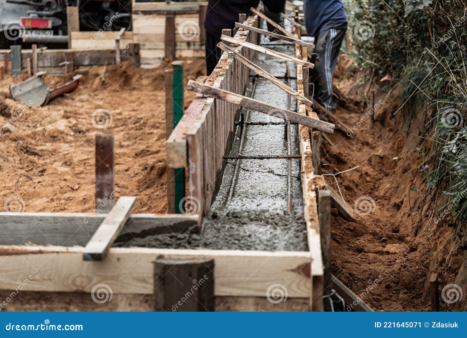 Timber Formwork with Metal Reinforcement for Pouring Concrete and ...