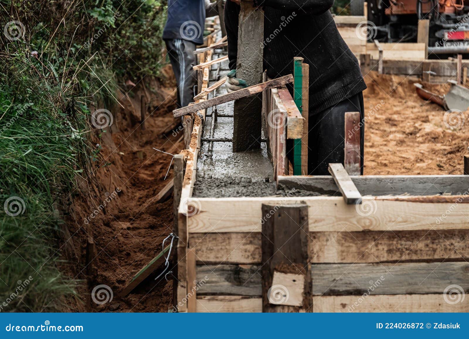 Timber Formwork with Metal Reinforcement for Pouring Concrete and ...