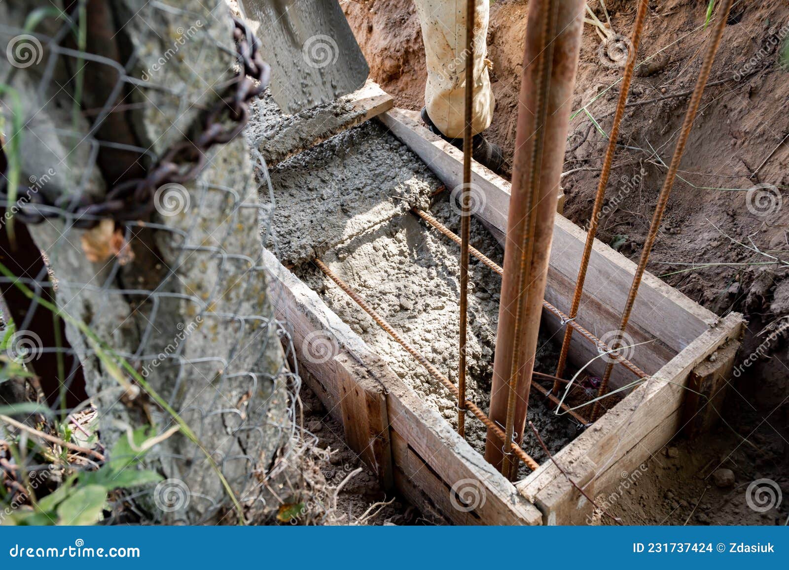 Timber Formwork with Metal Reinforcement for Pouring Concrete and ...