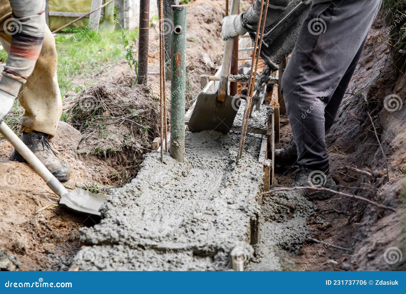 Timber Formwork with Metal Reinforcement for Pouring Concrete and ...