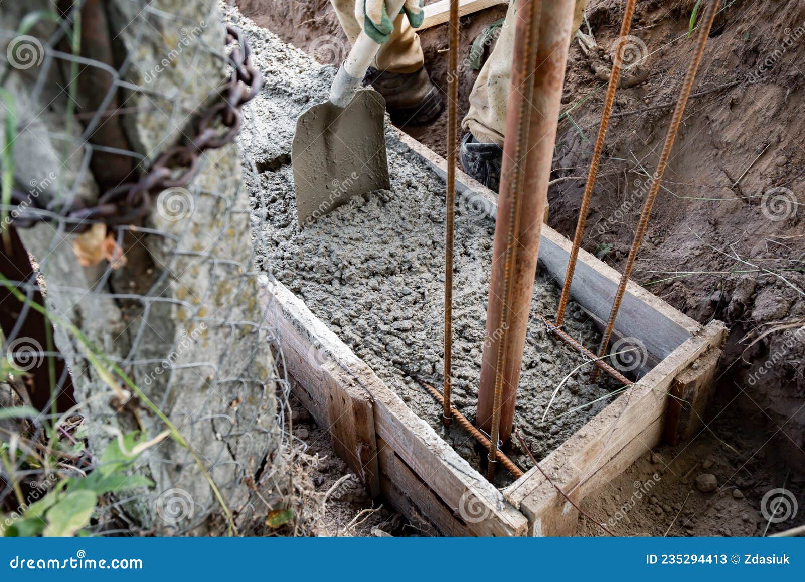 Timber Formwork with Metal Reinforcement for Pouring Concrete and ...