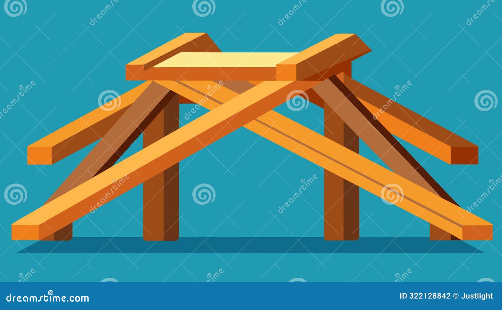 A Timber Frame Bridge Expertly Constructed With Strong Diagonal Wooden ...