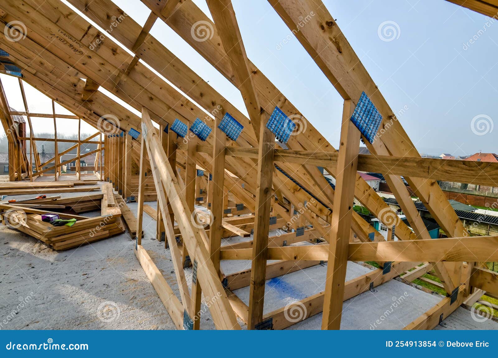 Timber Frame of Detached House Close-up Stock Photo - Image of detached ...