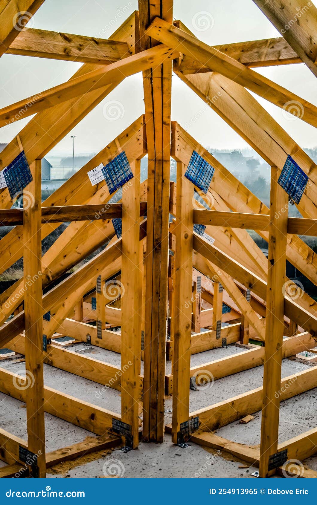 Timber Frame of Detached House Close-up Stock Image - Image of detached ...