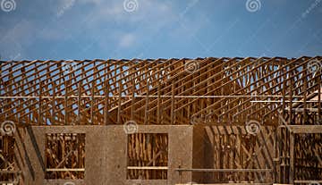 Timber Frame House with OSB Sheathing. Timber Frame House. Stock Photo ...