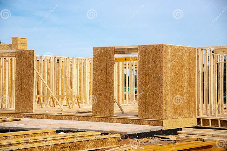 Timber Frame House Wooden Beams with OSB (Oriented Strand Board ... Timber Frame House Wooden Beams with OSB (Oriented Strand Board ...