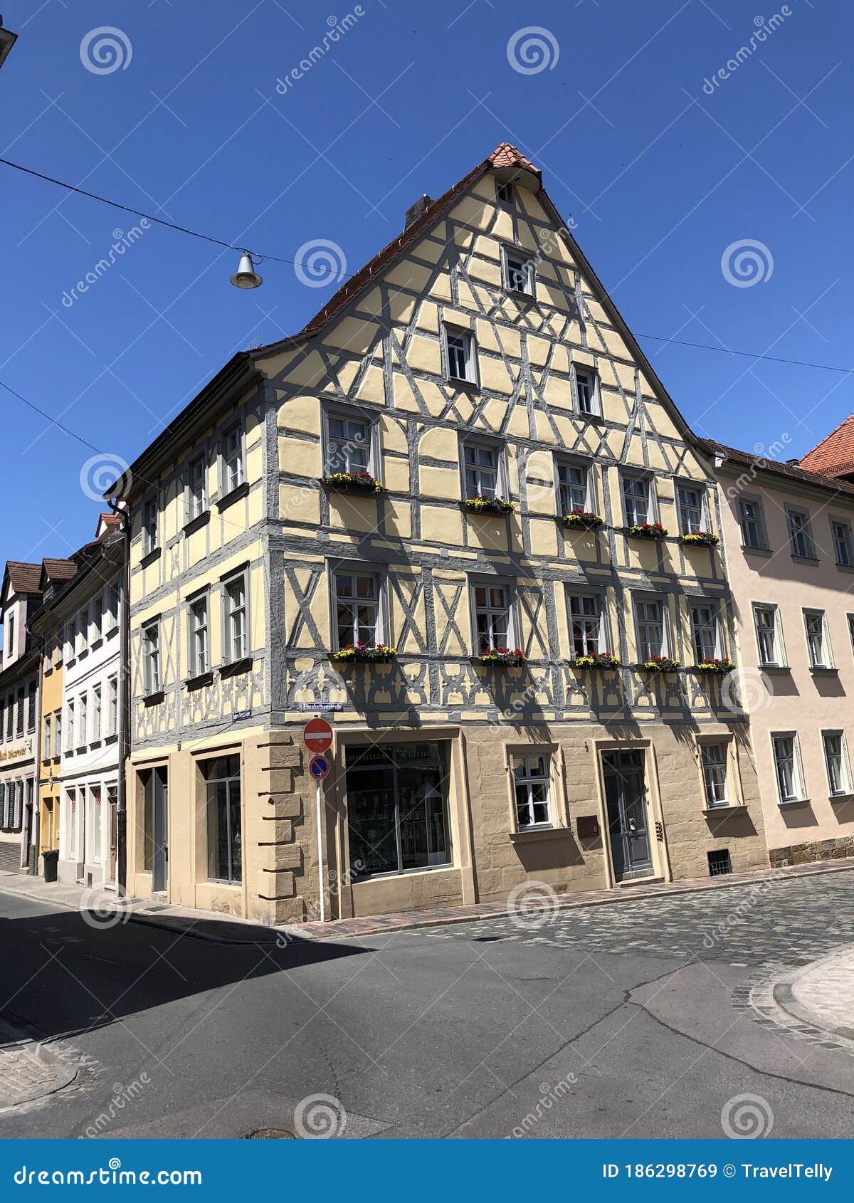 Timber frame houses stock image. Image of frame, street - 186298769