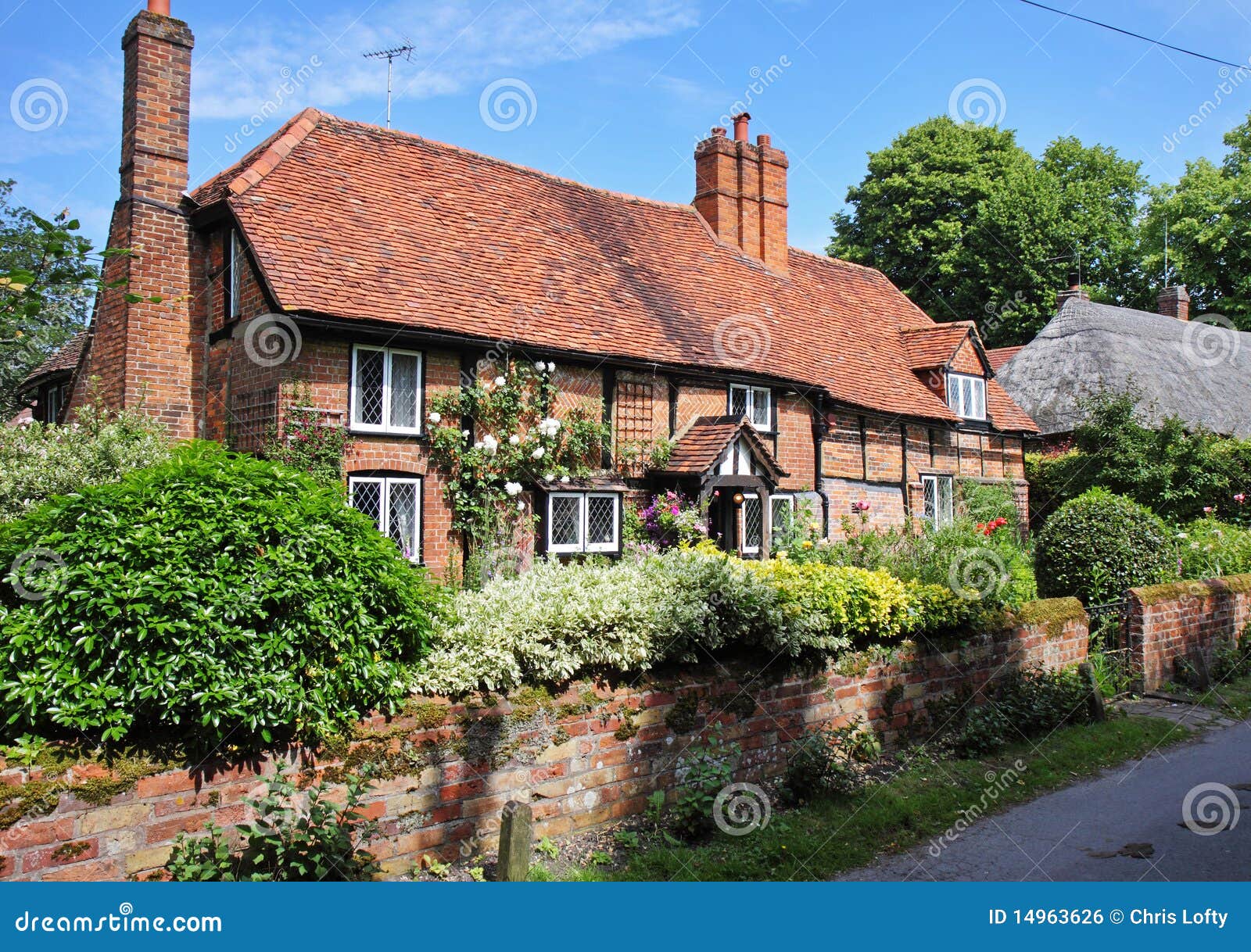 Timber Framed English Village Cottage Stock Photo - Image of community ...