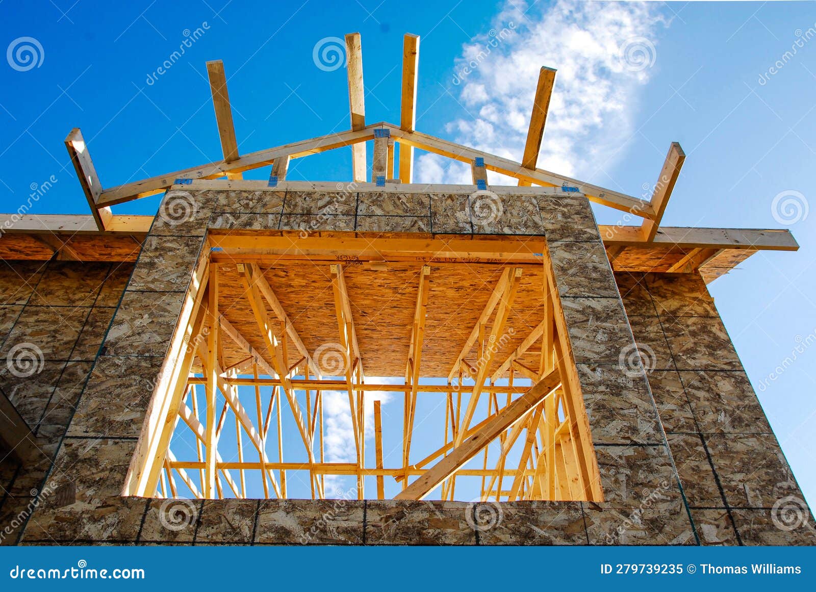 Timber Framed House with OSB Sheathing Stock Image - Image of ...
