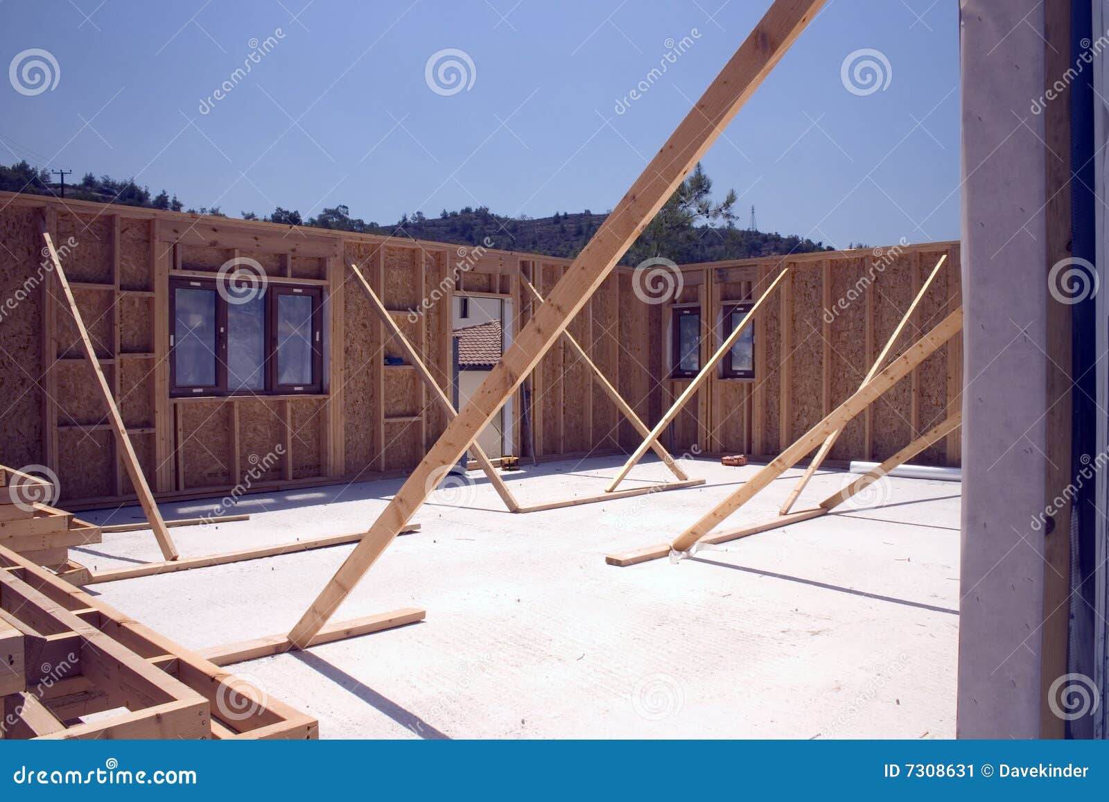 Timber Framed House Under Construction Stock Image - Image of windows ...