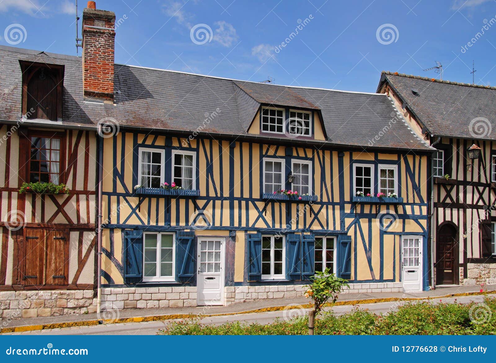 Timber Framed Normandy Houses Stock Photo - Image of tourism, french ...