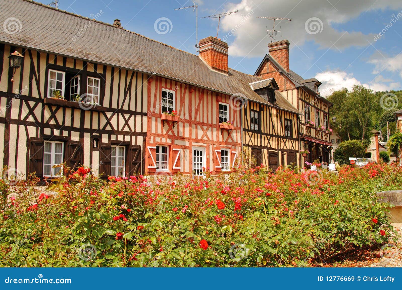 Timber Framed Normandy Houses Stock Image - Image of quaint, dwelling ...