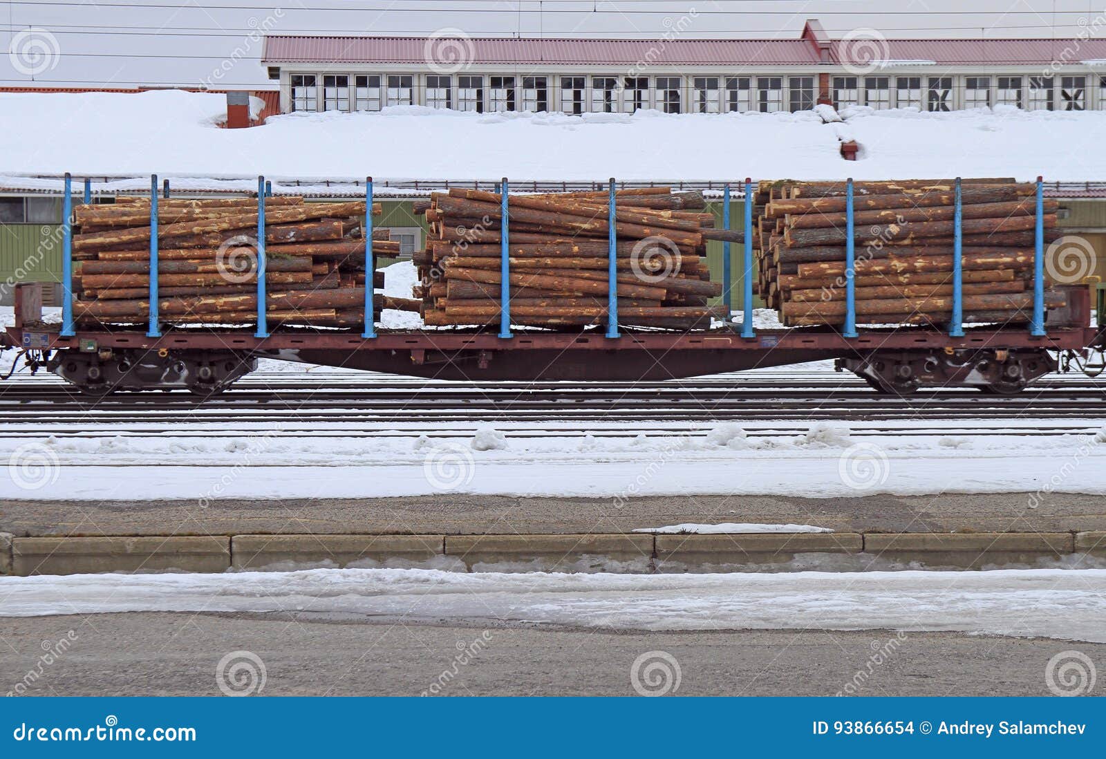 Timber on the Freight Train in Rovaniemi Stock Photo - Image of coach ...