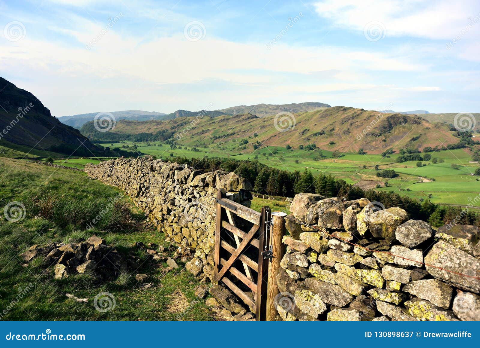 Timber Gate in Teh Dry Stone Wall Stock Image - Image of farmland ...