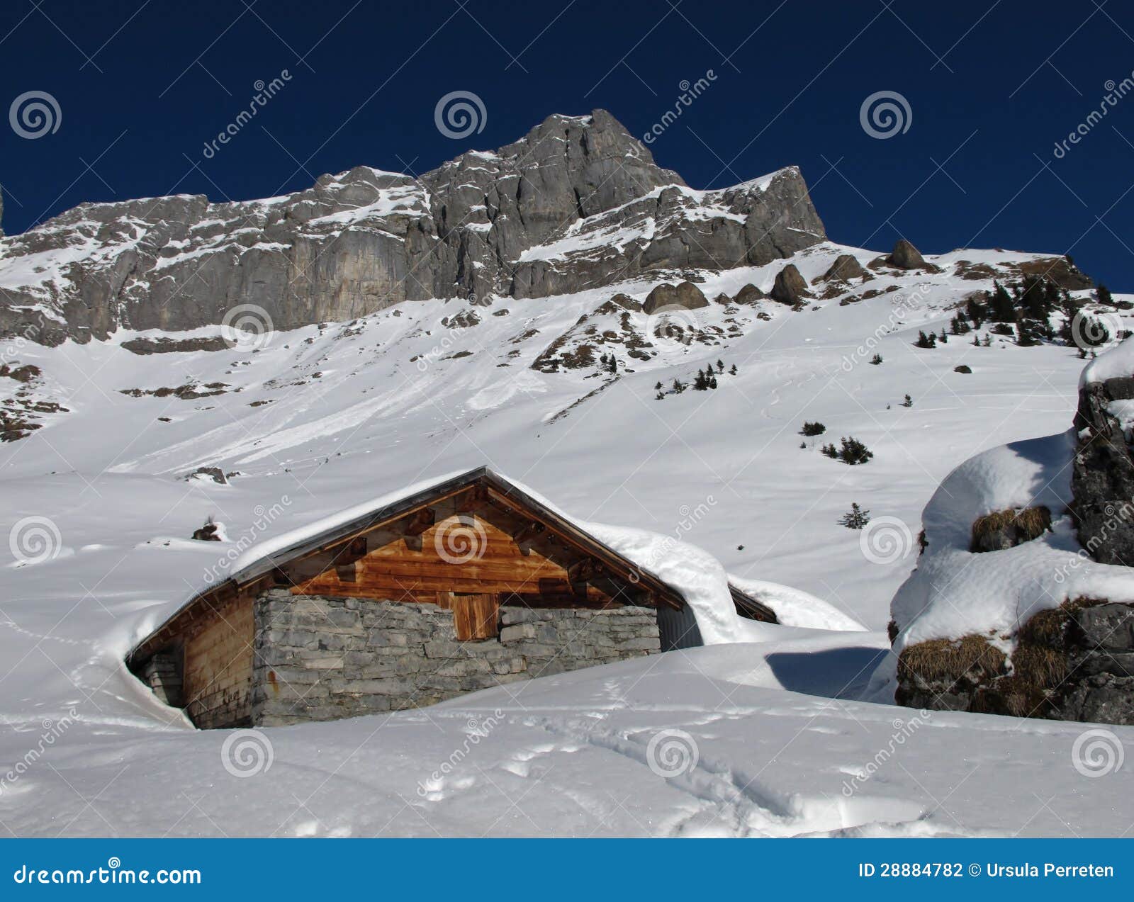 Timber hut and mountain stock photo. Image of nature - 28884782