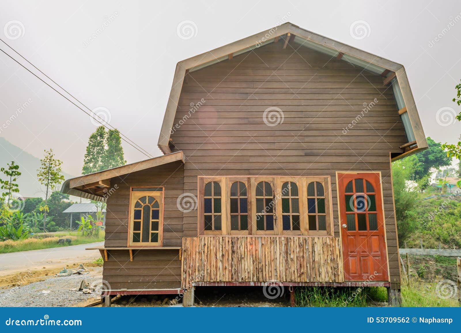 Timber huts stock photo. Image of style, wood, huts, wooden - 53709562
