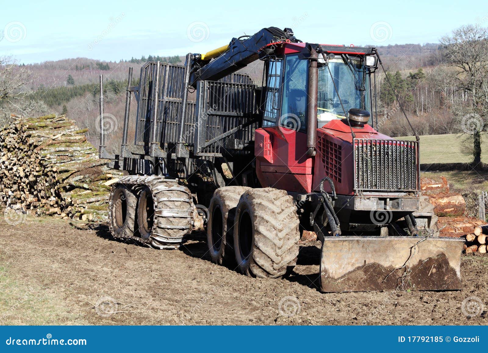Timber Logging Truck Transport Stock Image - Image of renewable ...