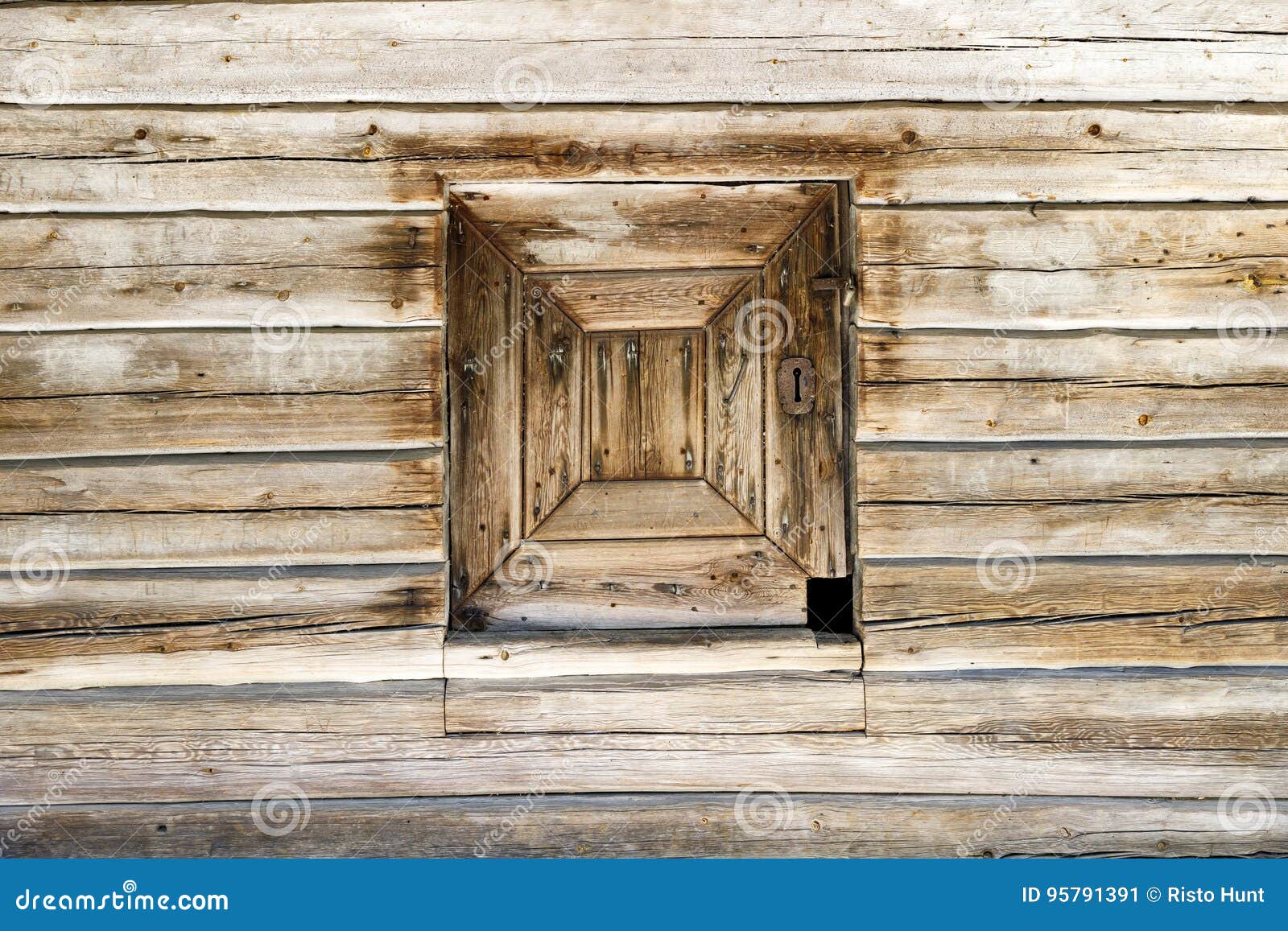 Timber Made Hatch in a Wooden Wall Stock Image - Image of wooden ...
