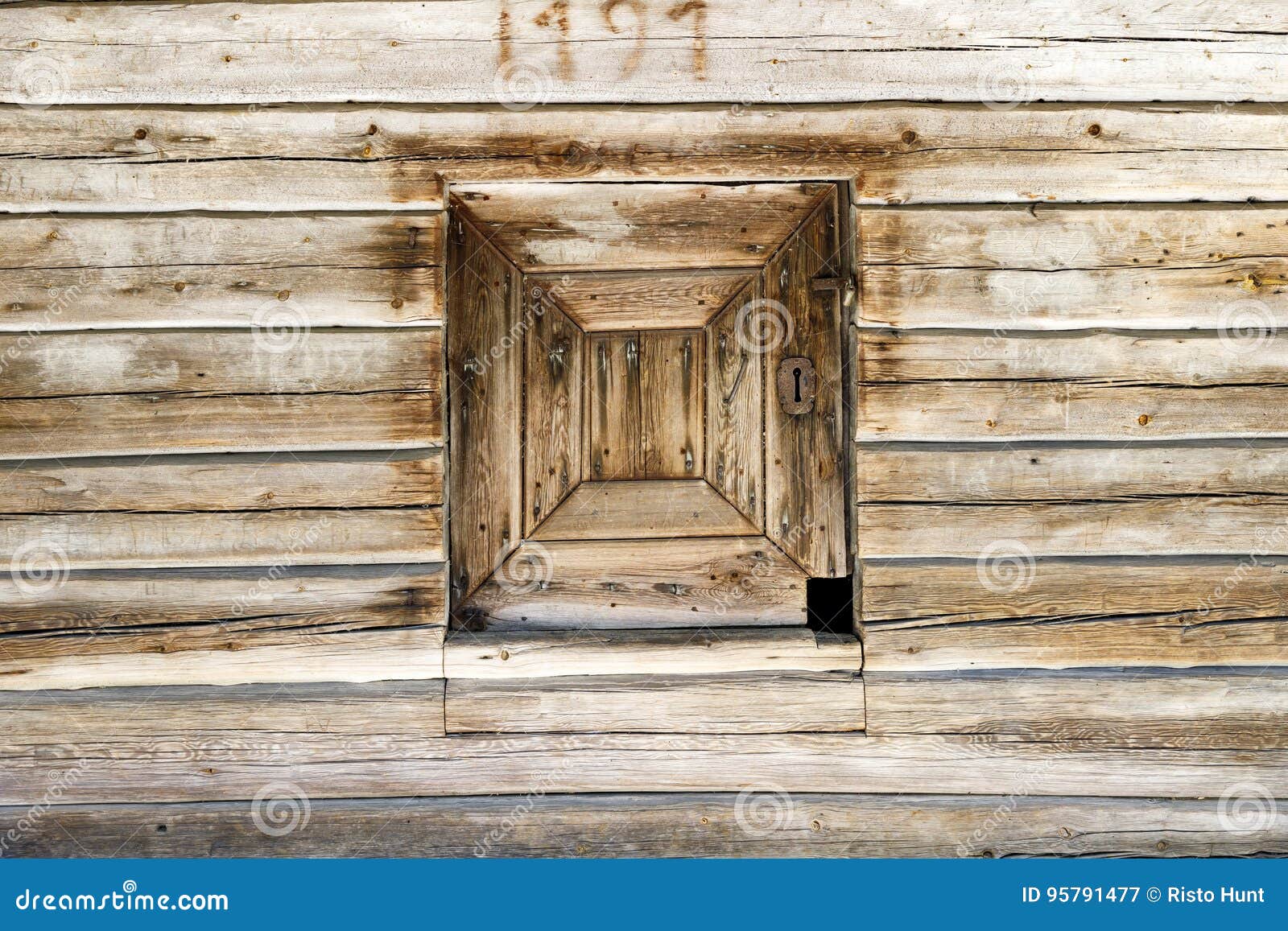 Timber Made Hatch in a Wooden Wall Stock Image - Image of tree, wall ...