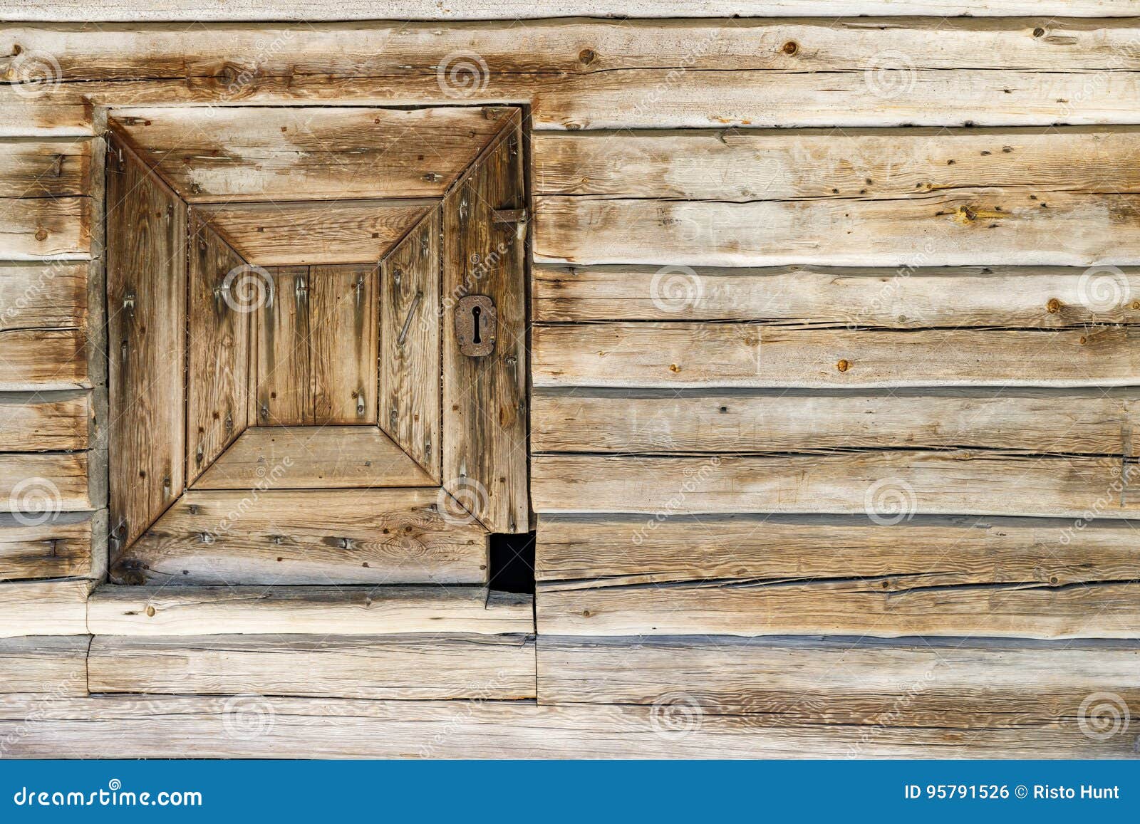 Timber Made Hatch in a Wooden Wall Stock Photo - Image of line, wall ...