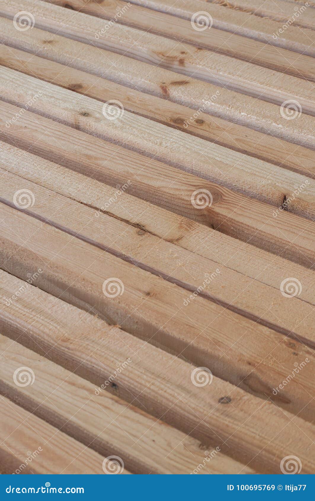 Timber from Pine for Use in Log House Building Stock Image - Image of ...