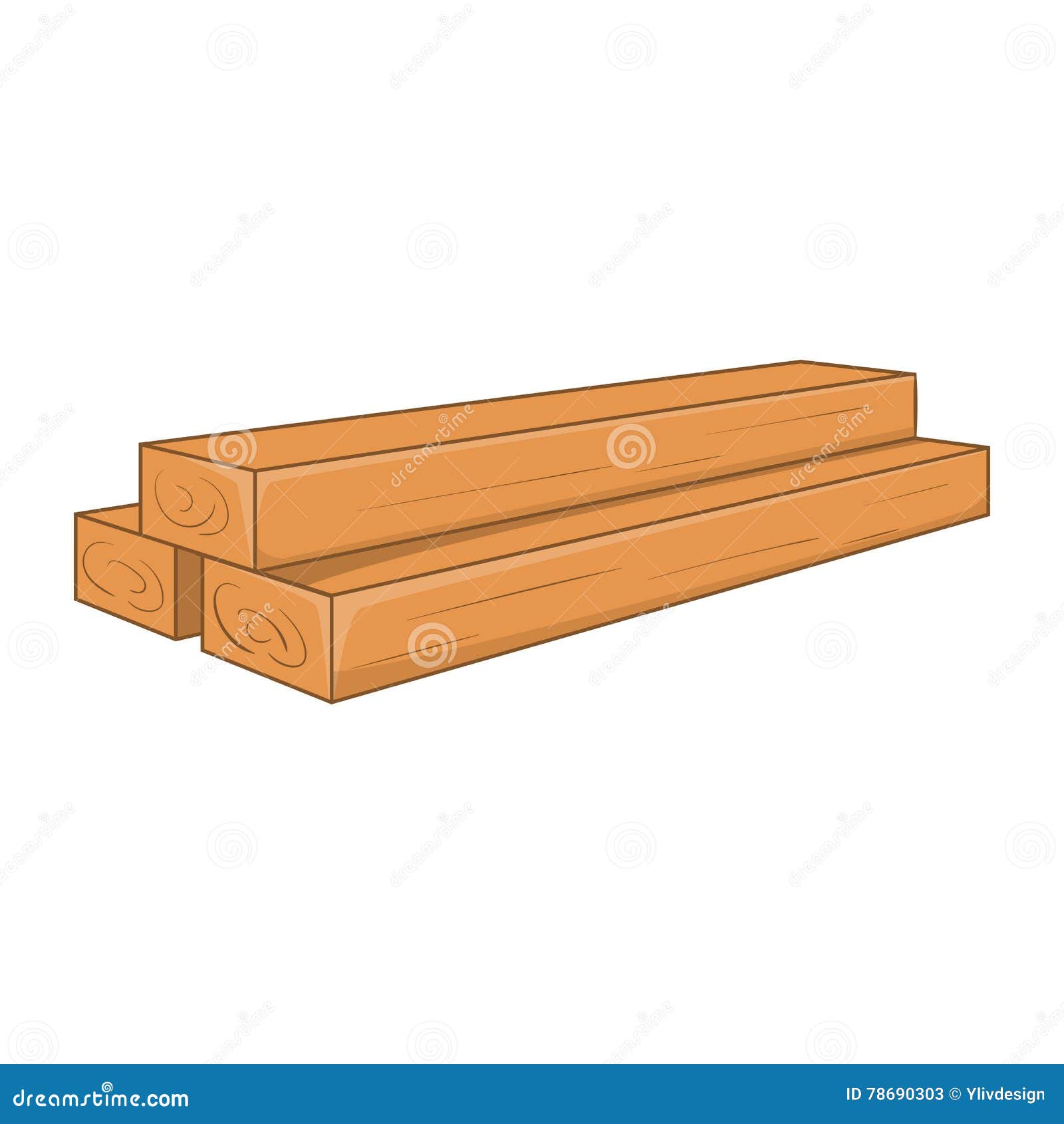 Timber Planks Icon, Cartoon Style Stock Vector - Illustration of rural ...