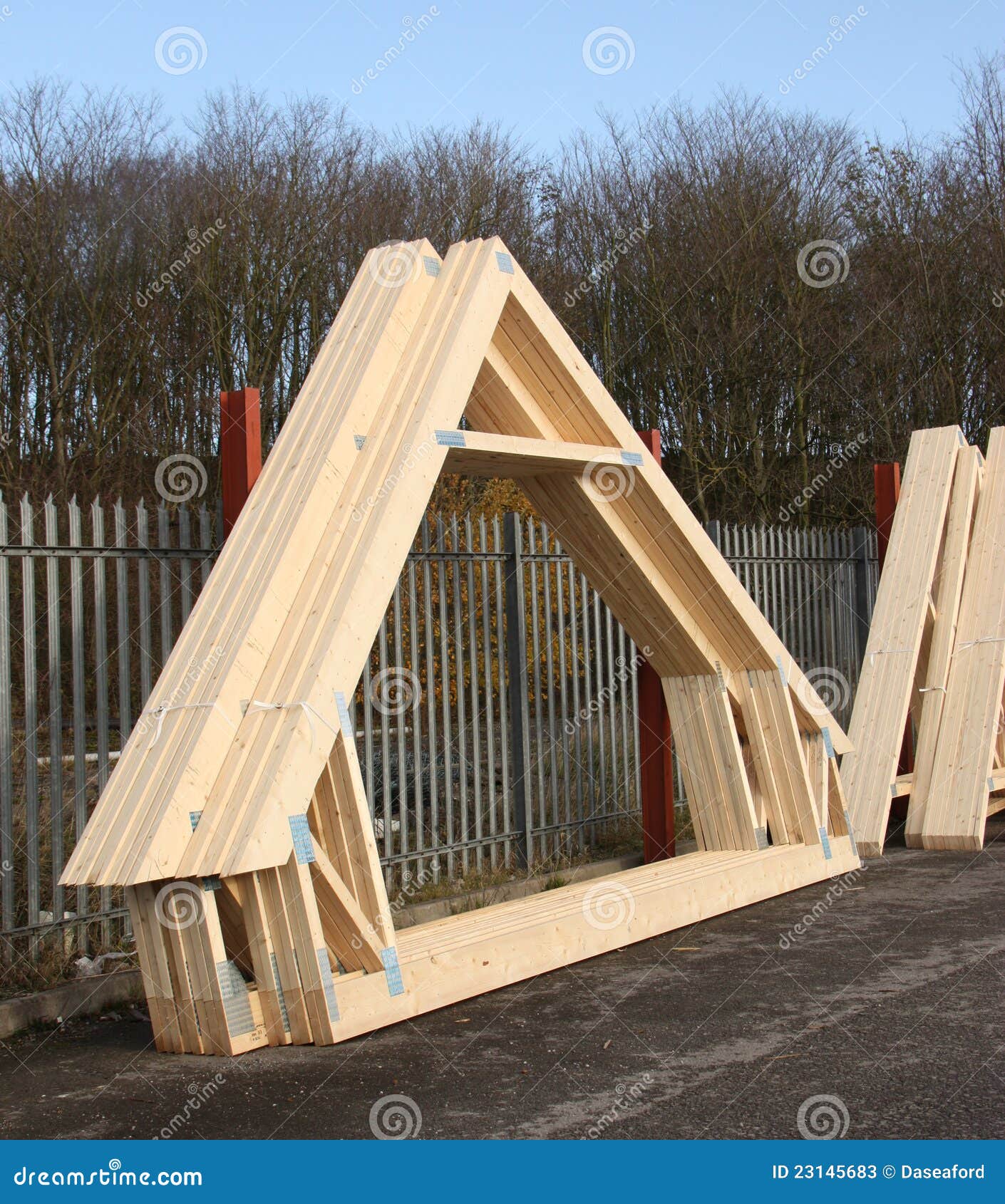 Timber Roof Trusses stock image. Image of wood, timber - 23145683
