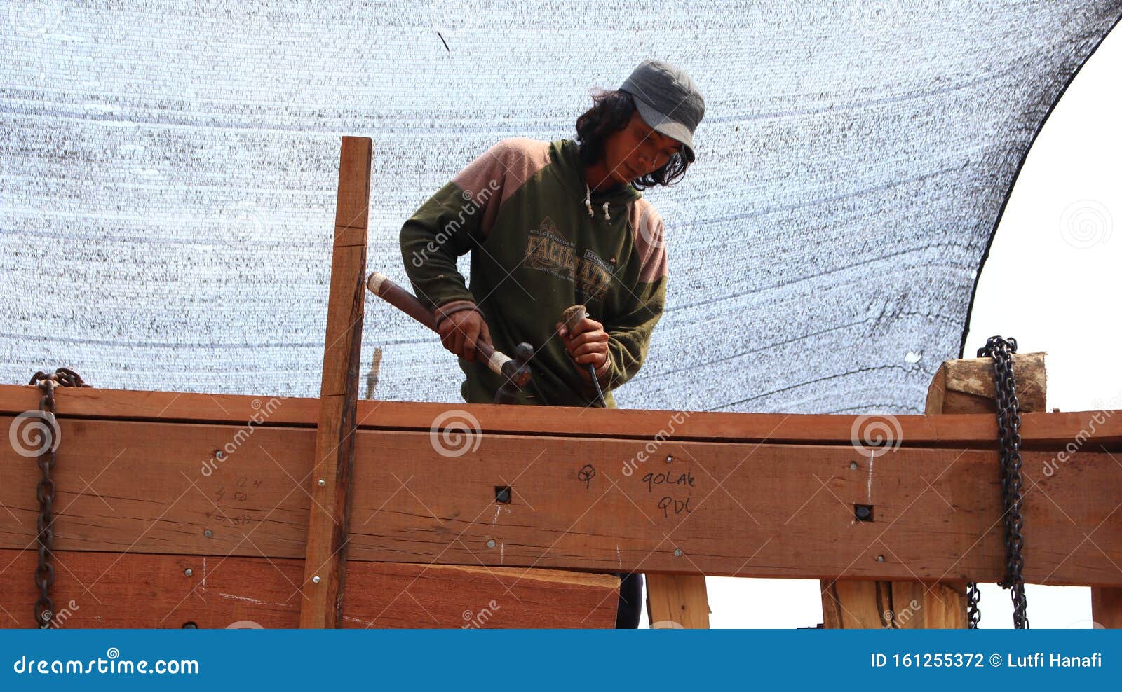 Timber Shipbuilder Working while Working Editorial Photography - Image ...