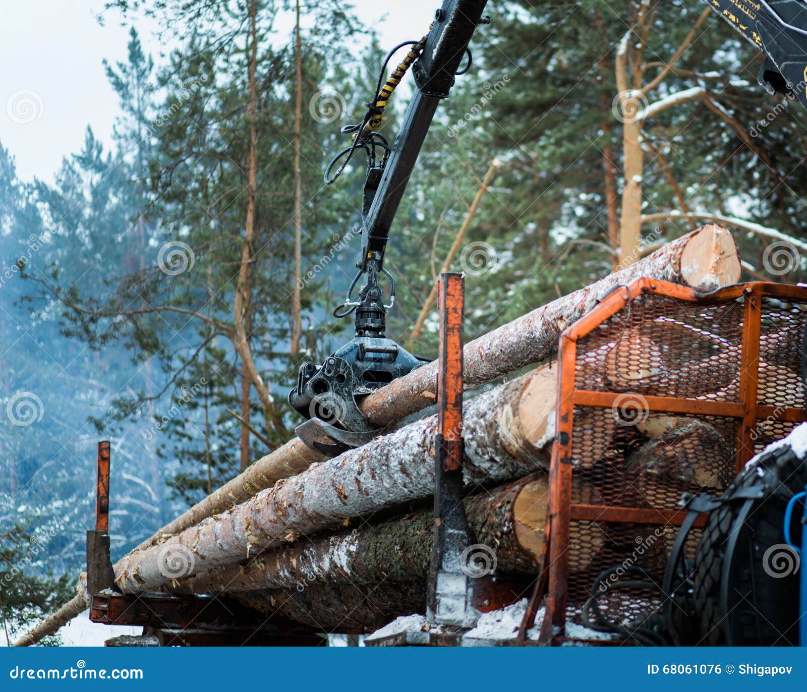 Timber Truck Just Finished Loading Stock Photo - Image of board ...