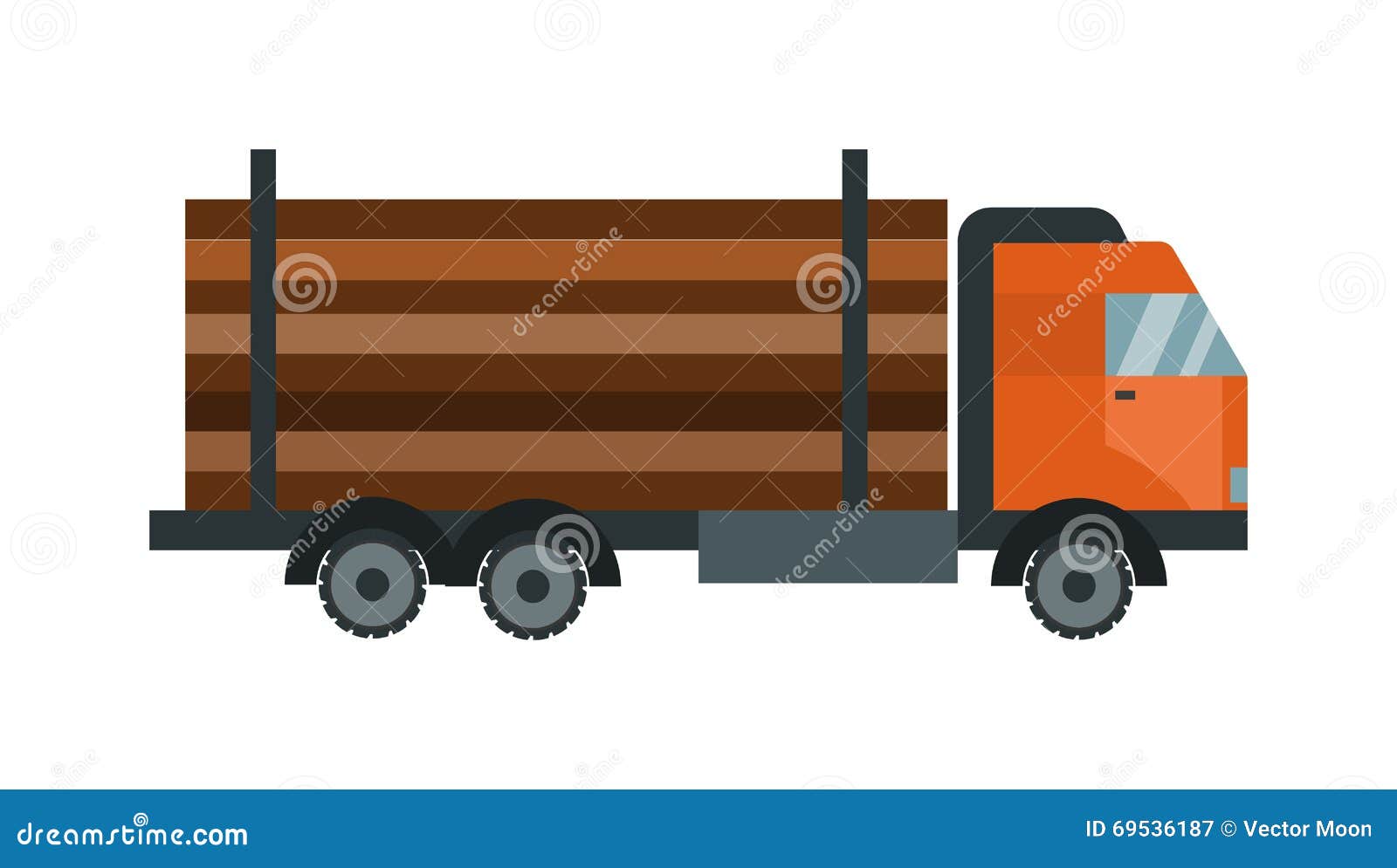 Timber Wood Truck Vector Illustration Isolated Stock Vector ...