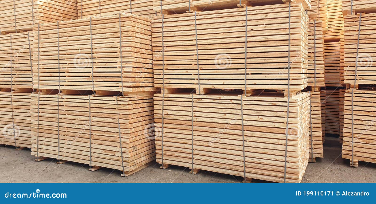 Timber, Wooden Boards Drying Stock Image - Image of materials, plank ...