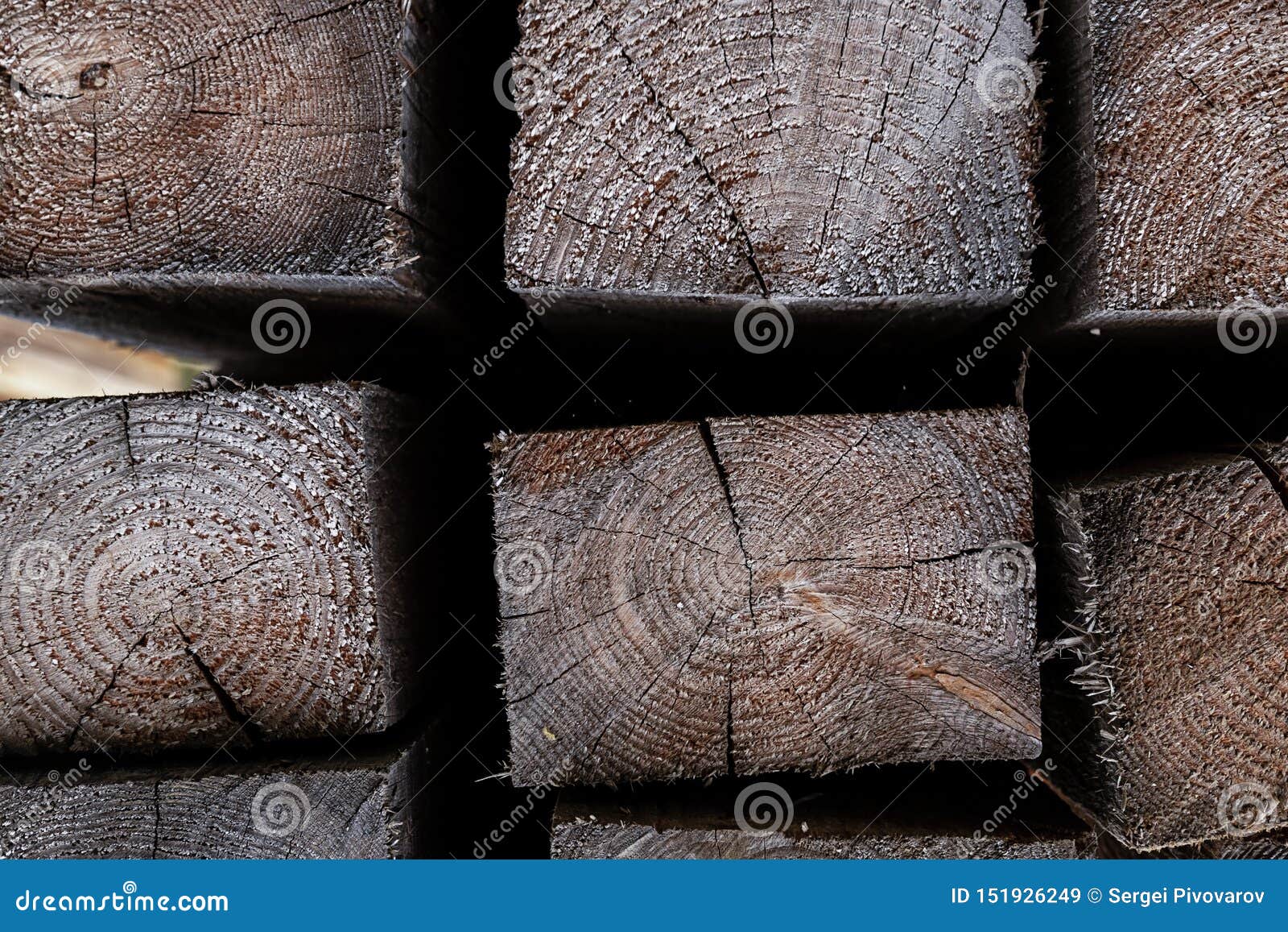 Timber Wooden Rectangle End of the Board Close-up Set of Building ...