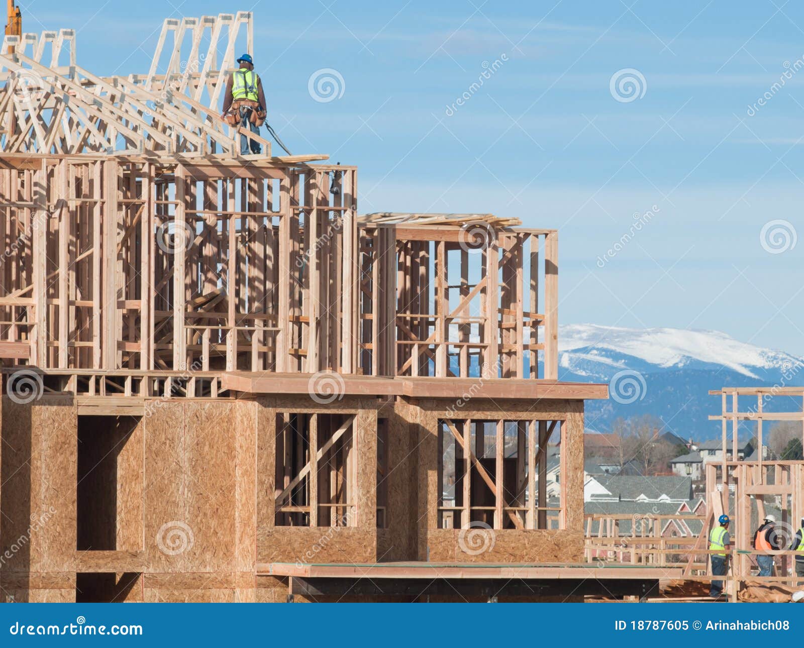 Timber work stock image. Image of construction, blue - 18787605