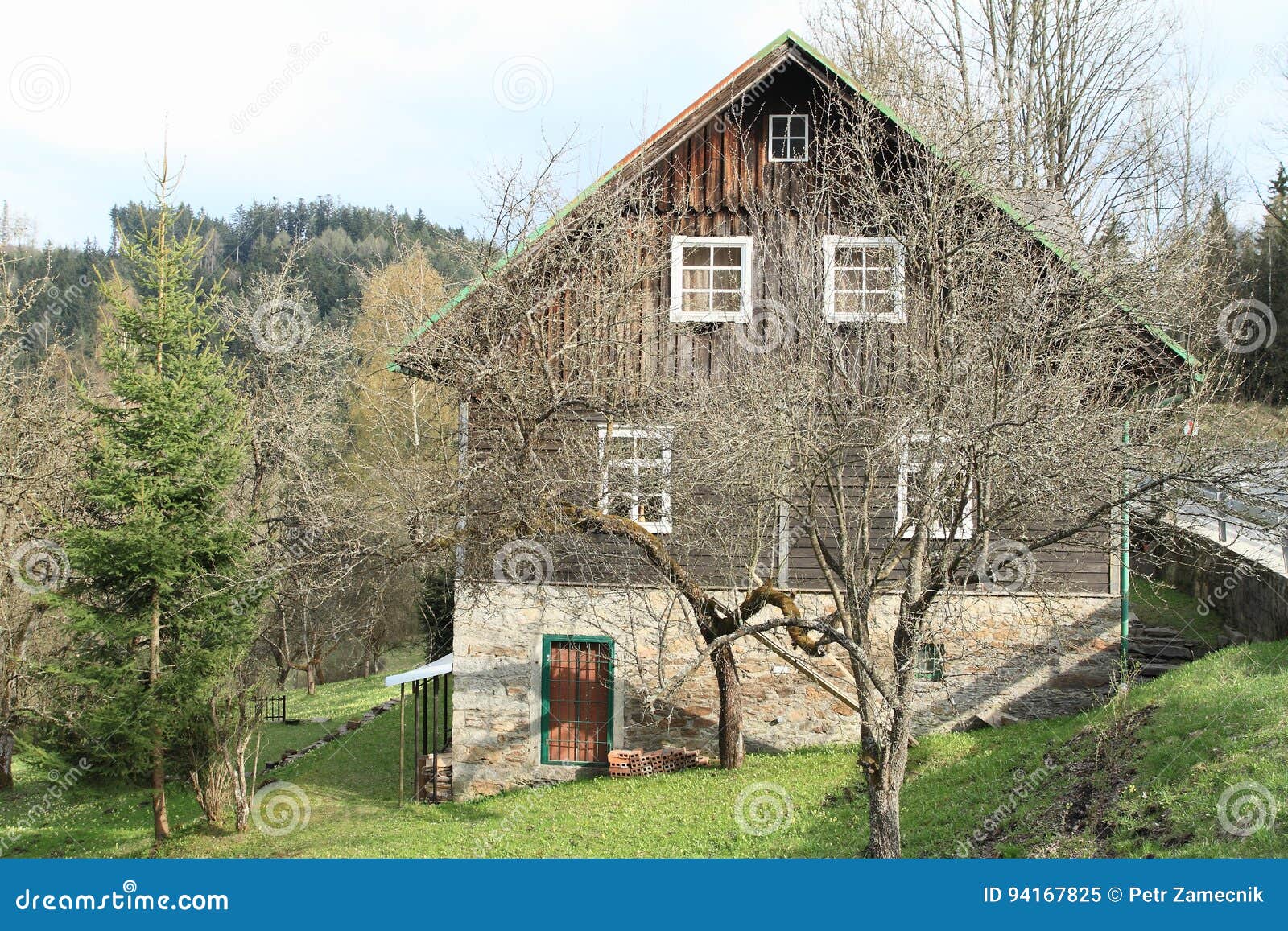Timbered cottage stock image. Image of trees, building - 94167825
