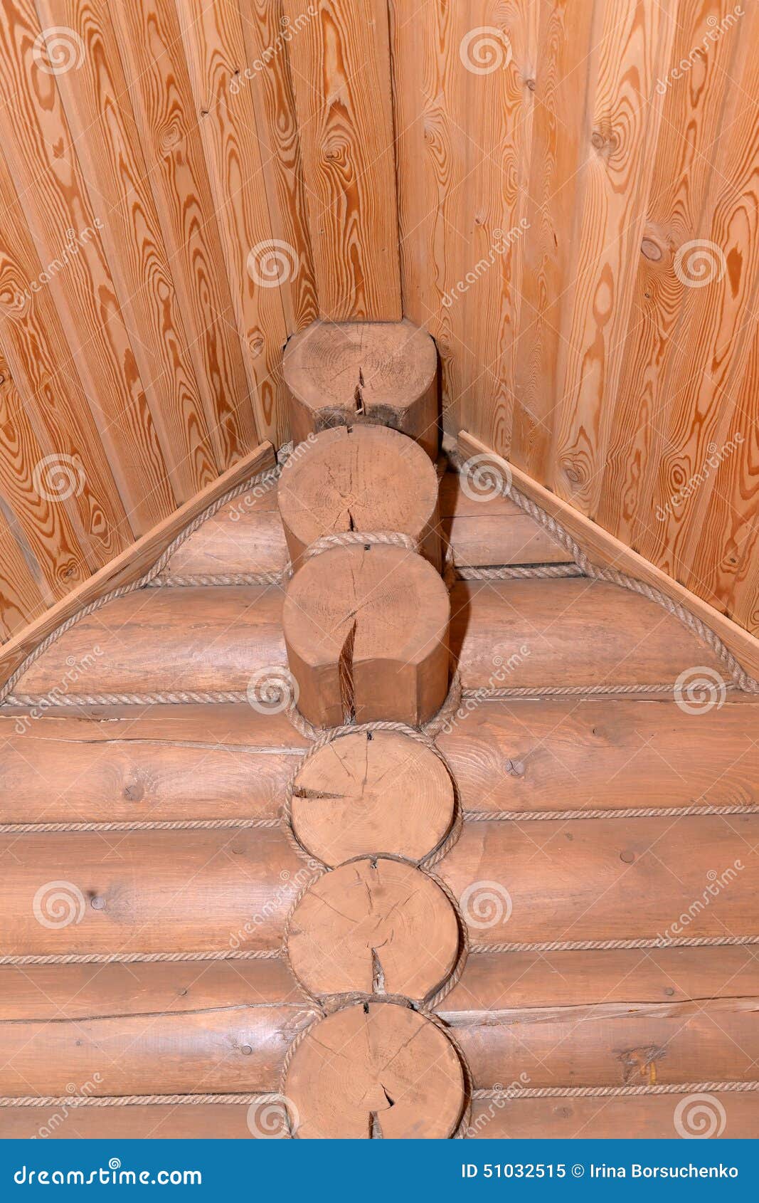 Timbered Laying of the Wooden House Stock Image - Image of caulk, wood ...